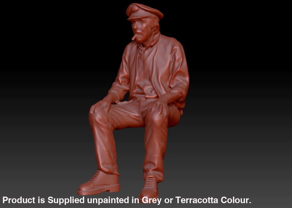 DSP194 Older Male Sitting/Train Driver| Scale 3D