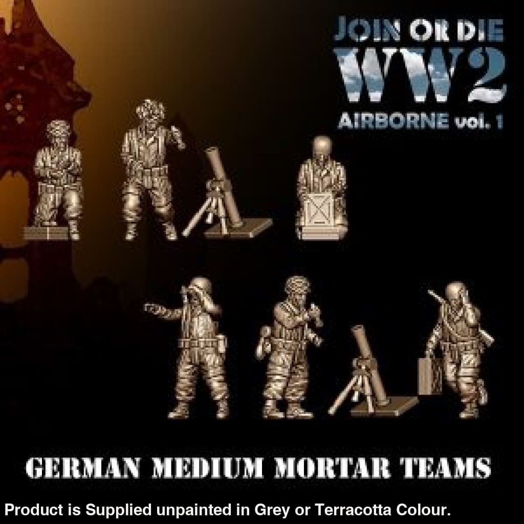 German Fallschirmjager Paratroopers Medium Mortar| Scale 3D