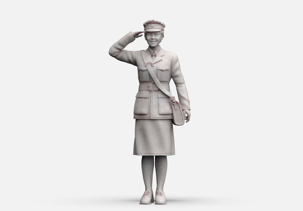 MM1154 WW2 RAF WAAF Saluting| Scale 3D