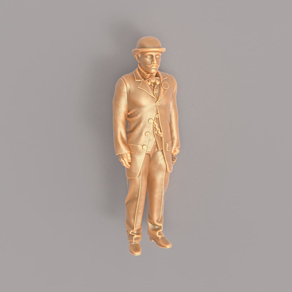 MM928B Edwardian/Victorian Male With Umbrella| Scale 3D