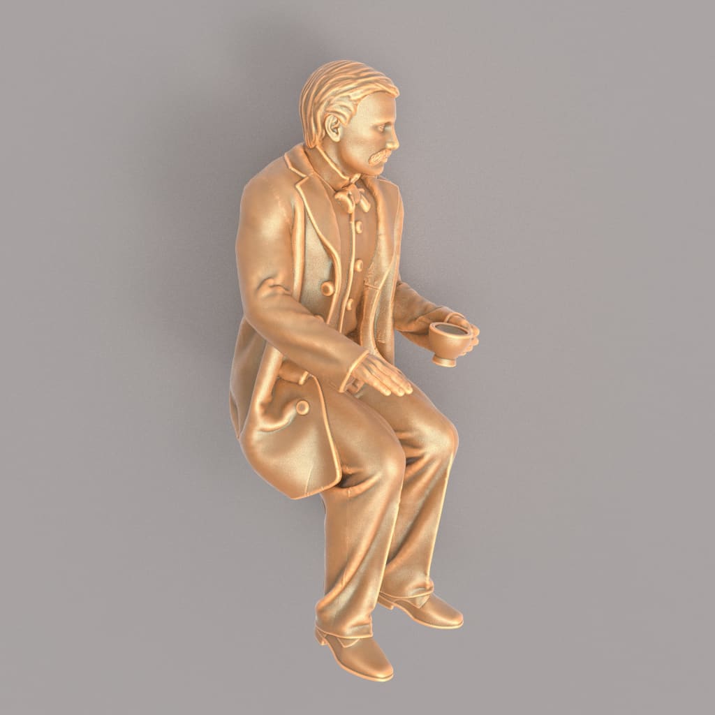 MM930B Edwardian/Victorian Male Sitting| Scale 3D