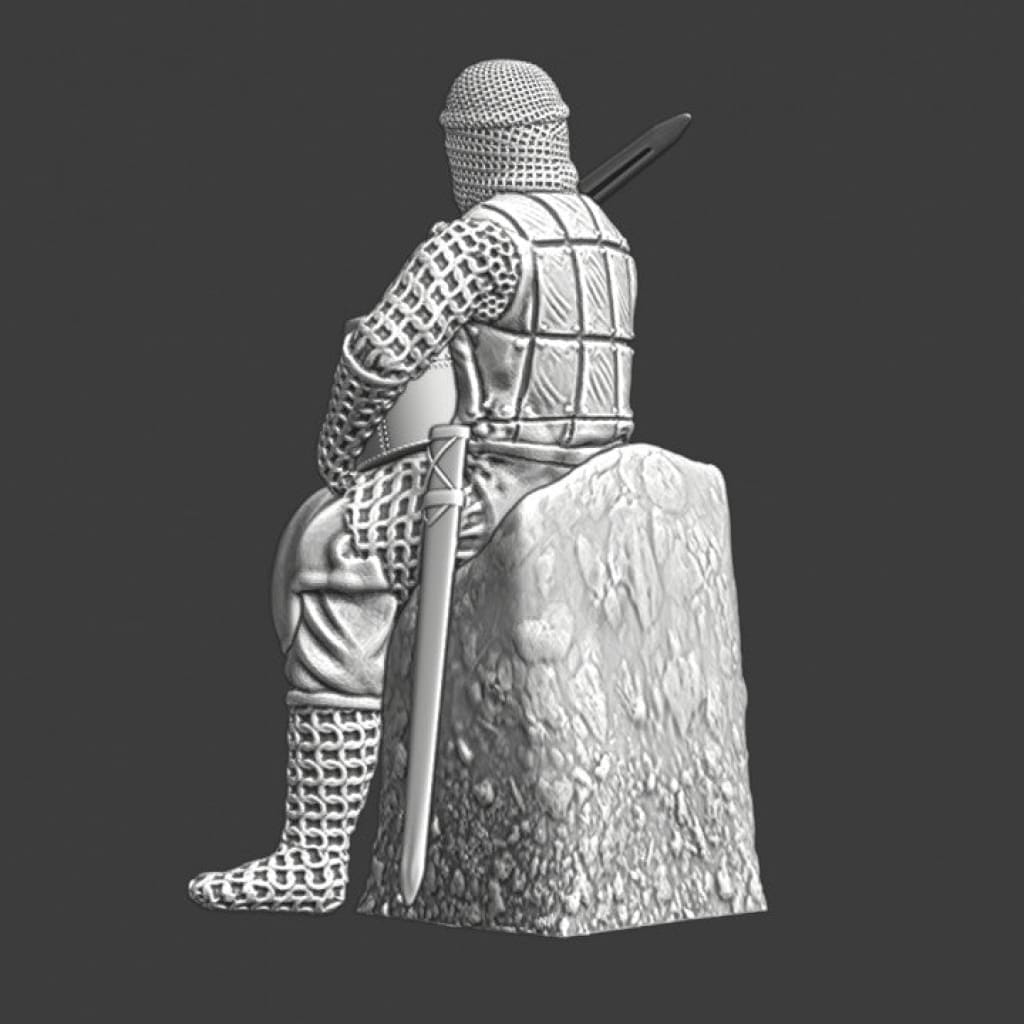 NCM053 Medieval knight sitting and resting| Scale 3D