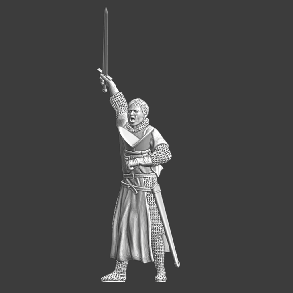 NCM109 Medieval Warrior Bishop celebrating Victory| Scale 3D